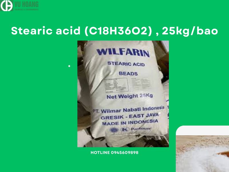 Stearic acid (C18H36O2) , 25kg/bao – Công ty TNHH Công nghệ Hóa chất và ...